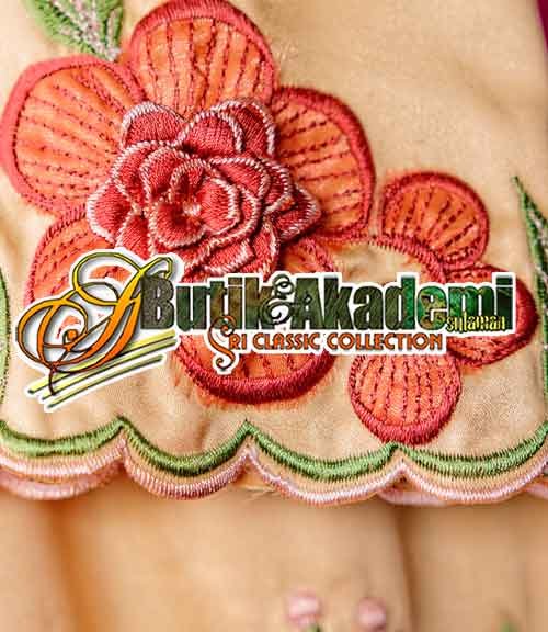 Corak Sulam Serat Timbul - Sulaman Mesin Terkini Baju Kurung Moden