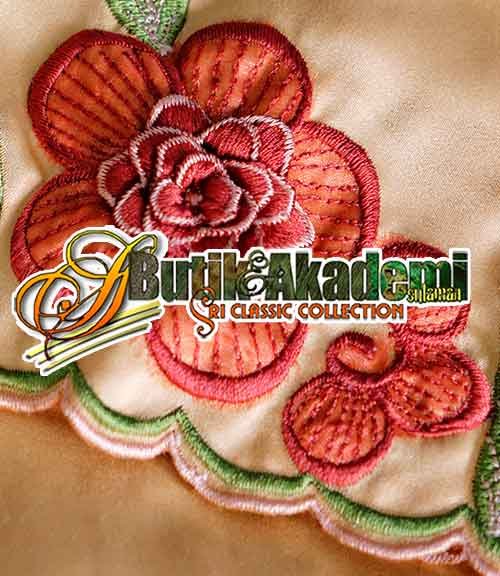 Corak Sulam Serat Timbul - Sulaman Mesin Terkini Baju Kurung Moden