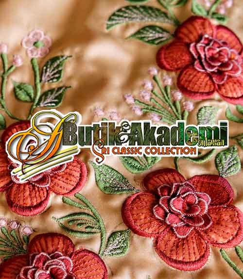 Corak Sulam Serat Timbul - Sulaman Mesin Terkini Baju Kurung Moden