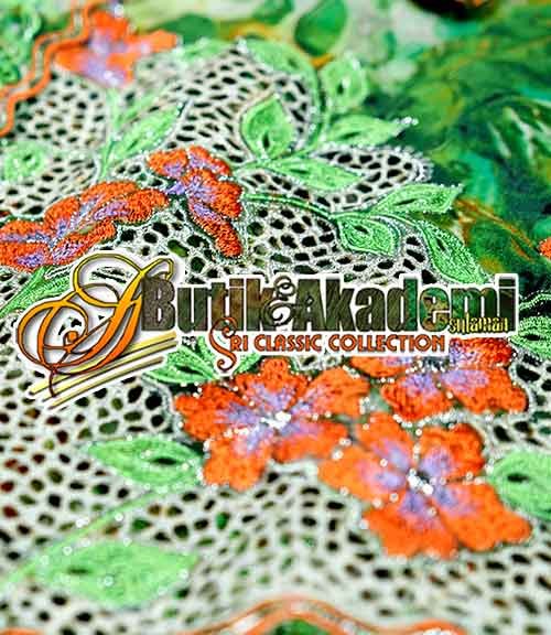 Corak Sulaman Kerawang Buih Motif Bunga Sakura - Baju Kebaya