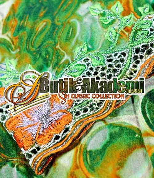 Corak Sulaman Kerawang Buih Motif Bunga Sakura - Baju Kebaya